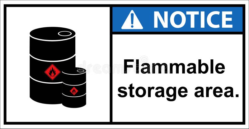 Flammable Storage Area Symbol Sign, Vector Illustration, Isolate on ...