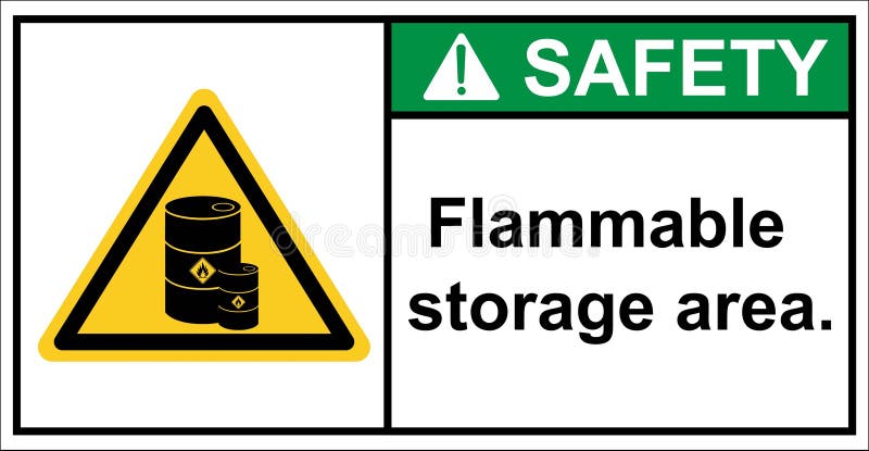 Flammable Storage Tanks, Flammable Storage Areas,sign Safety. Stock ...
