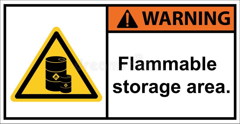 Flammable Storage Tanks, Flammable Storage Areas,sign Warning. Stock ...