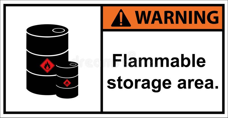 Flammable Storage Tanks, Flammable Storage Areas,sign Warning. Stock ...
