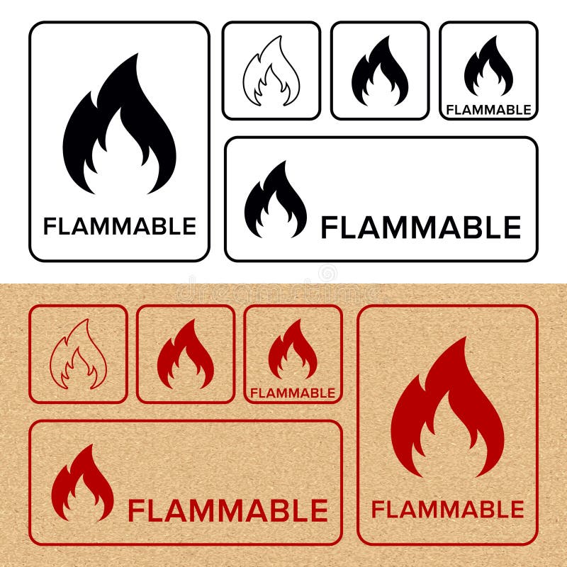 Flammable Symbol. Packaging Symbol Stock Illustration - Illustration of ...