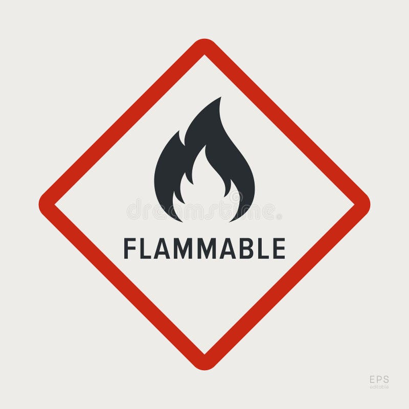 Flammable Symbol. Packaging Symbol Stock Illustration - Illustration of ...