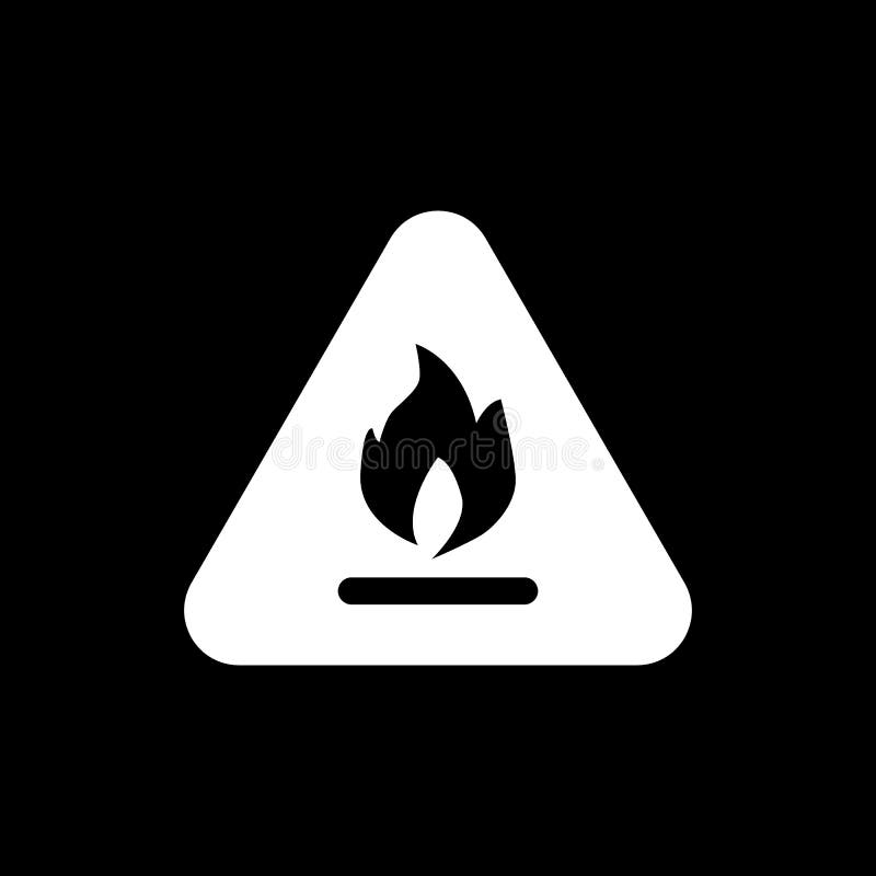 Flammable Symbol Solid Icon. Vector Illustration Isolated on Black ...