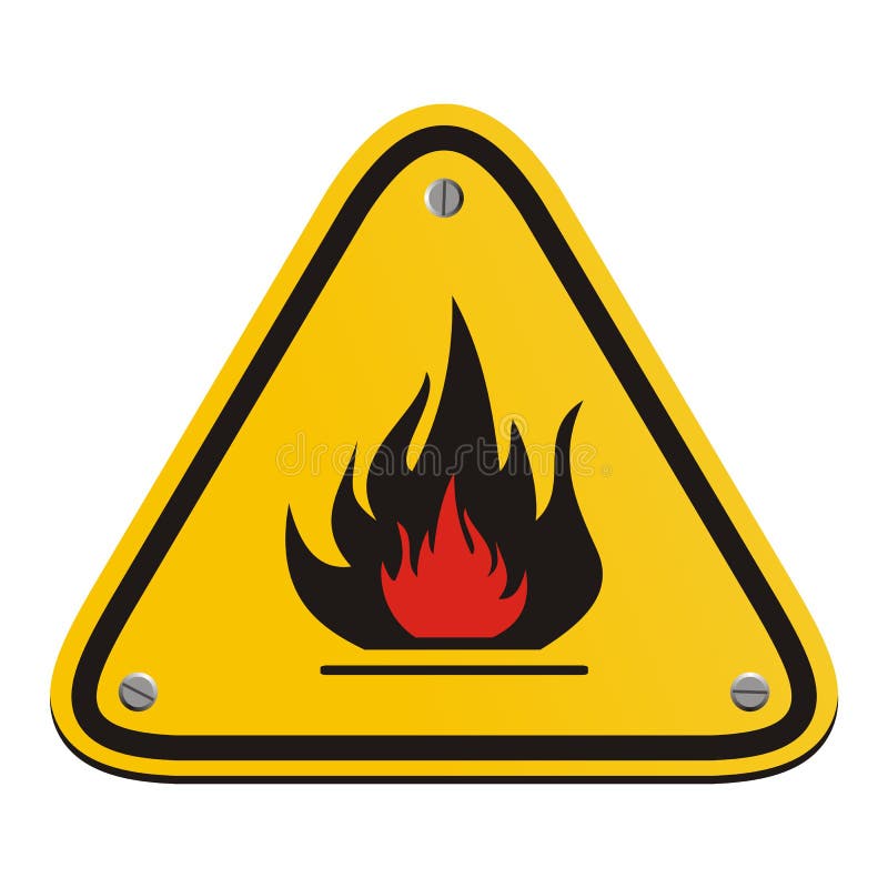 Flammable Triangle Yellow Sign Stock Illustration - Illustration of ...