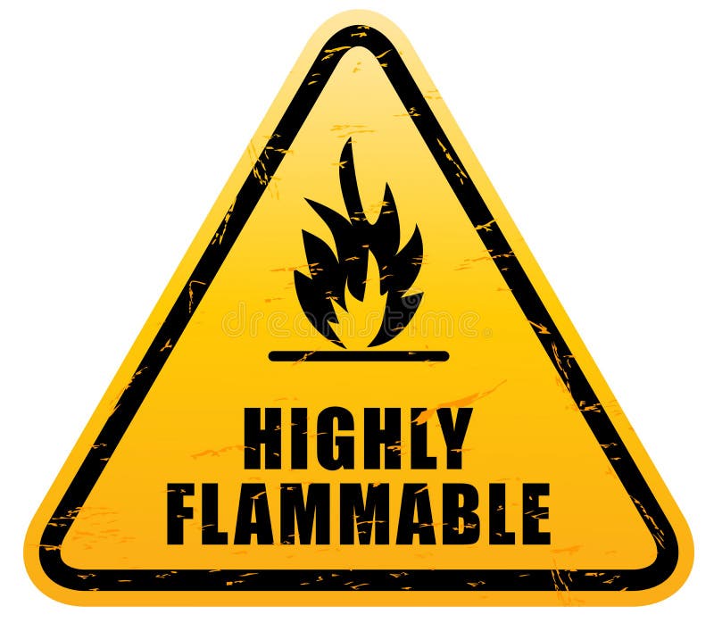 Flammable Warning Sign (highly Flamable Sign). Stock Illustration ...