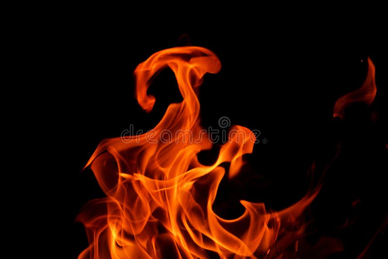 Flamme Du Feu Sur Le Fond Noir Photo stock - Image du isolement, foncé ...