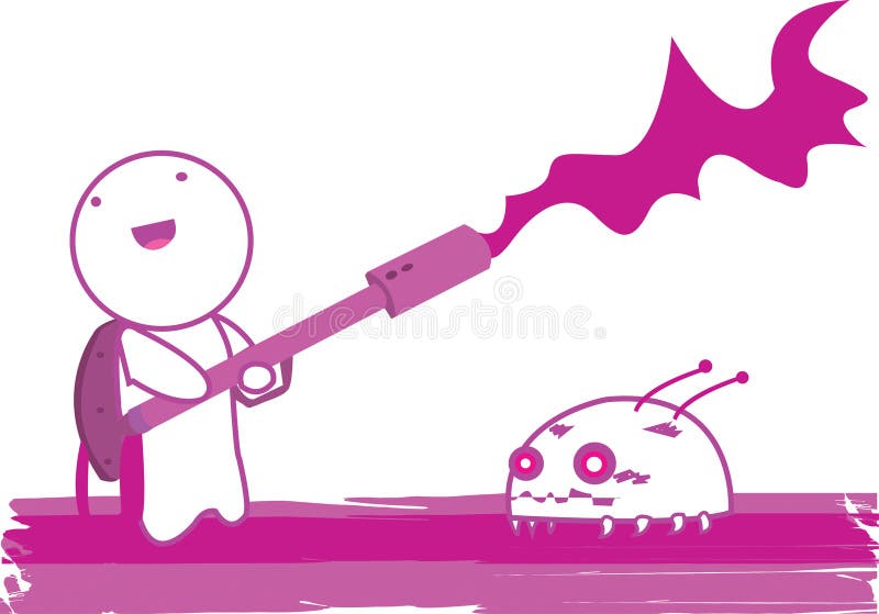 Flammenwerfer-Befestigungsklammer-Rosa Vektor Abbildung - Illustration ...