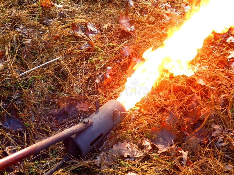 Flammenwerfer Oder Flammenwerfer Stockfoto - Bild von feuergefährlich ...