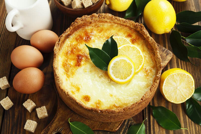 Flan case with lemon stock image. Image of lemon, sweet - 81957191