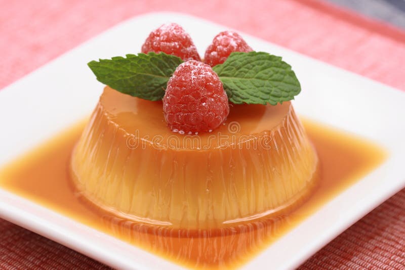 Flan dessert stock photo. Image of restaurant, sweet, mint - 5126388