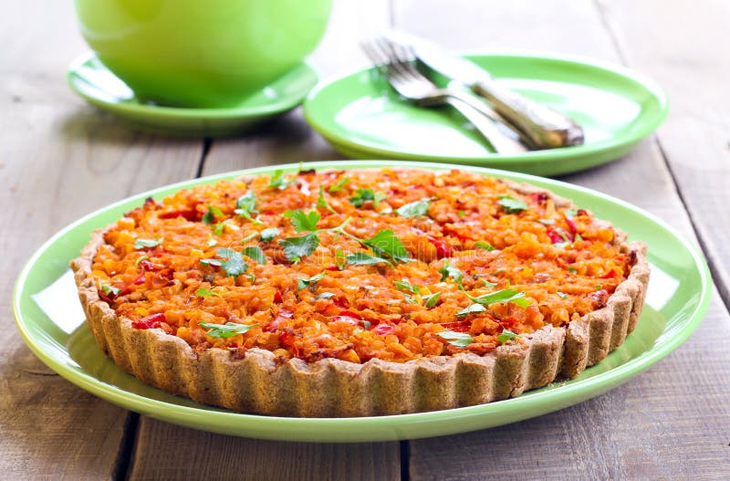 Flan stock image. Image of lentil, quiche, pepper, food - 38863383