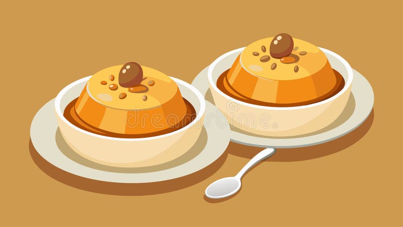 The Flan is Served in Individual Ramekins Each Adorned with a Drizzle ...