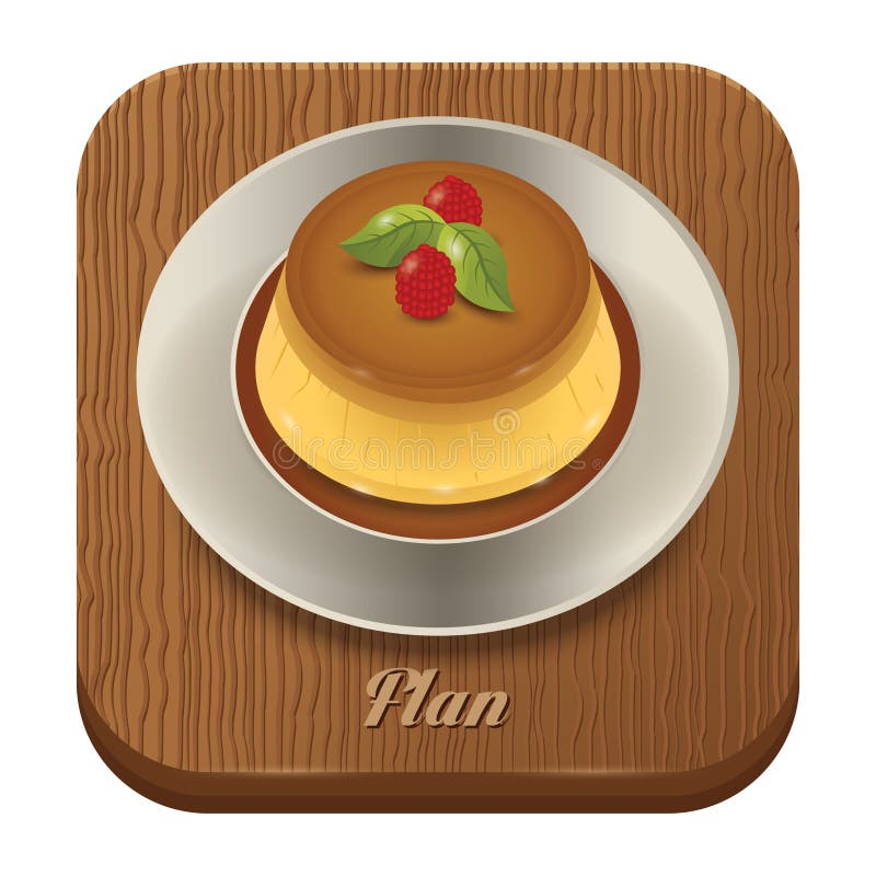 Tasty flan illustration stock vector. Illustration of food - 117981856