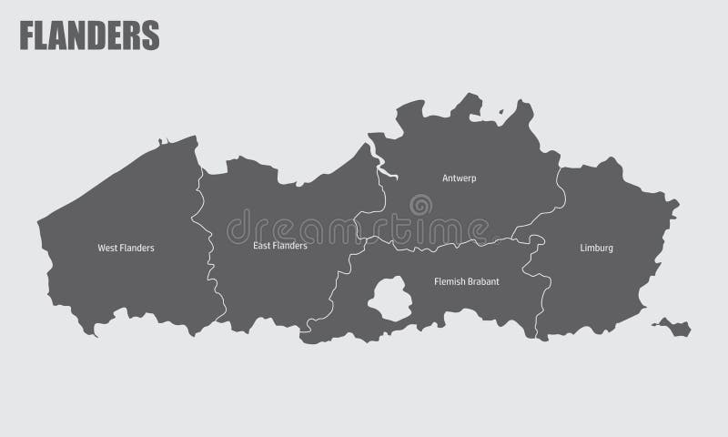 Flanders Administrative Map Stock Vector - Illustration of ...