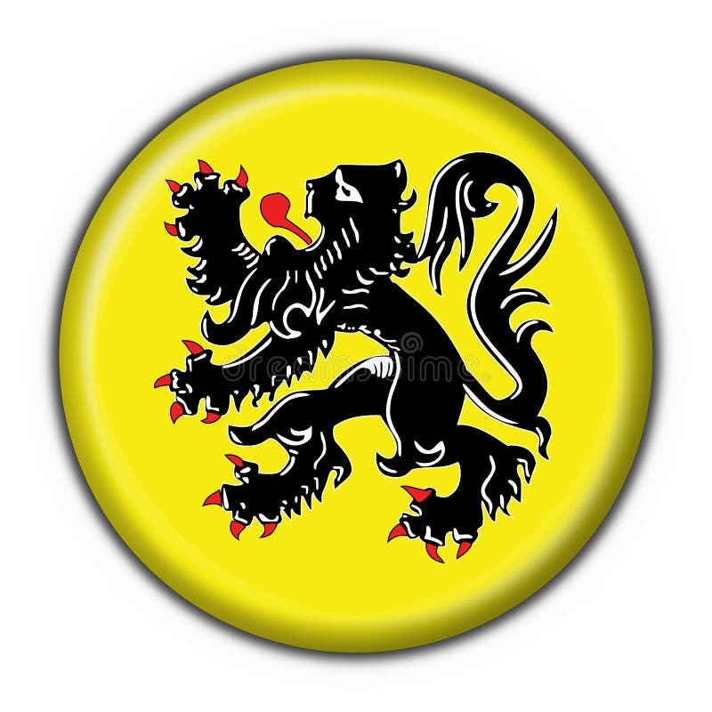 Flanders Button Flag Round Shape Stock Illustration - Illustration of ...