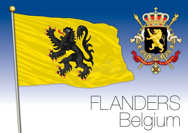 Flanders Regional Flag, Belgium Stock Vector - Illustration of ...