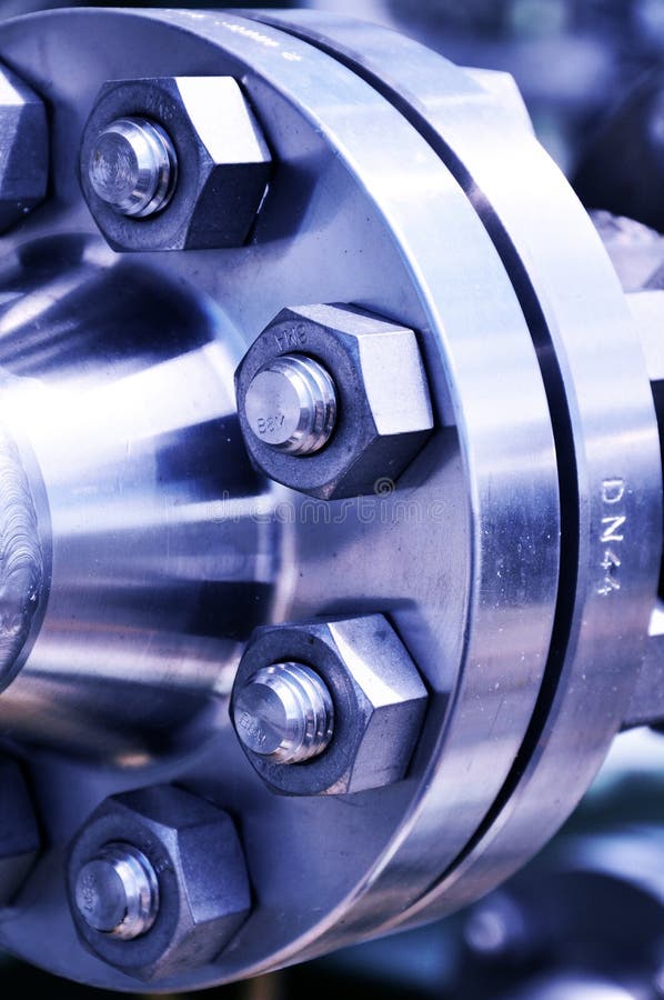 The Flanged Connection of Pipeline Stock Image - Image of iron, detail ...