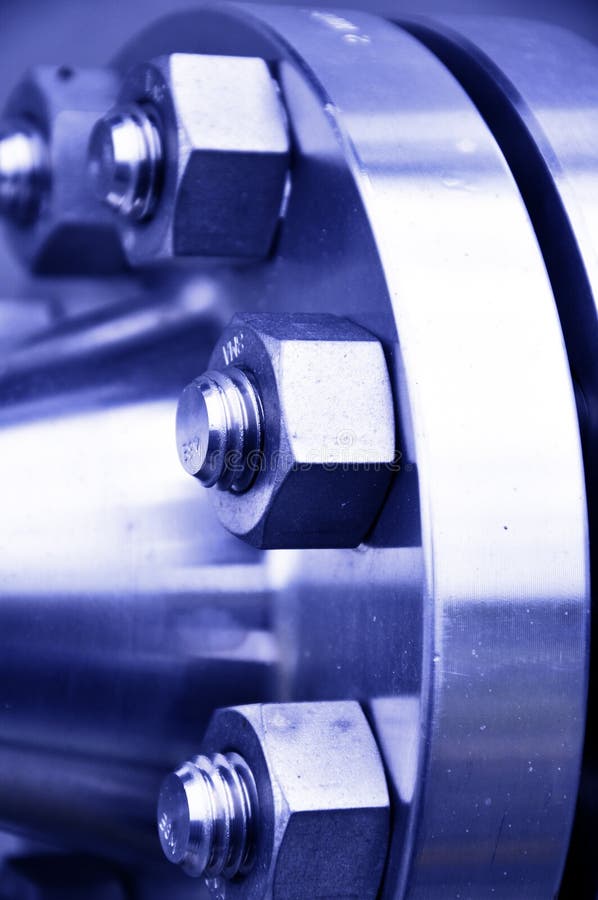 The Flanged Connection of Pipeline Stock Photo - Image of metal ...