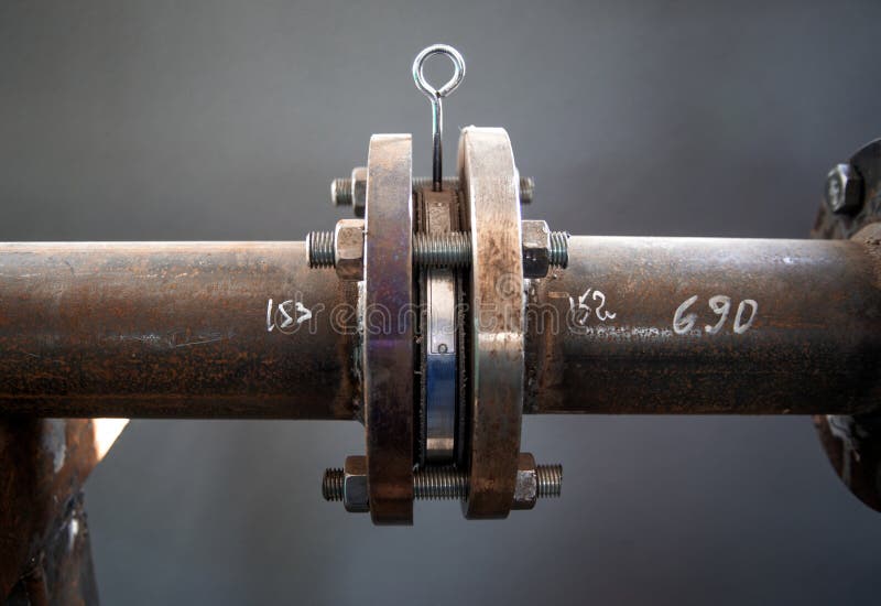Flanged Connection Of The Pipeline. Stock Photo - Image of horizontal ...