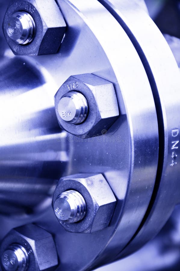 The Flanged Connection of Pipeline Stock Image - Image of object, metal ...