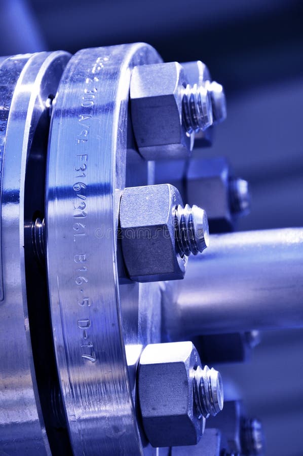 The Flanged Connection of Pipeline Stock Photo - Image of engineering ...