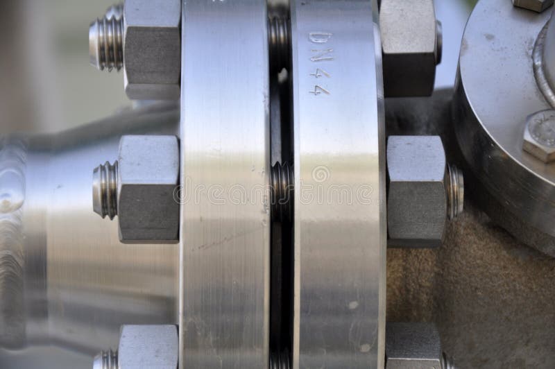 The Flanged Connection of Pipeline Stock Photo - Image of crude ...
