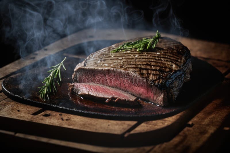 Flank Steak on a Grill, Ready for Grilling Stock Illustration ...