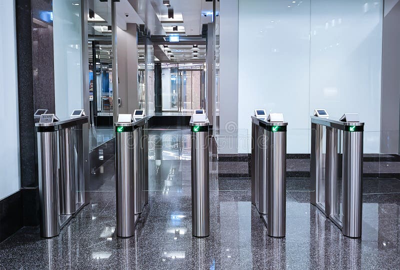 Flap Barrier Gate Building Entrance Stock Image - Image of hedge ...