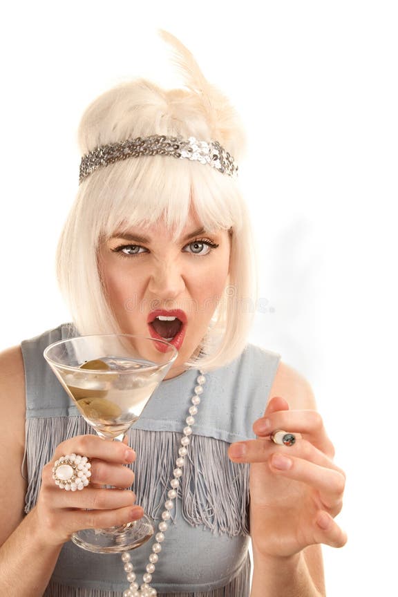 Flapper stock image. Image of tipsy, smoke, necklace - 13842991