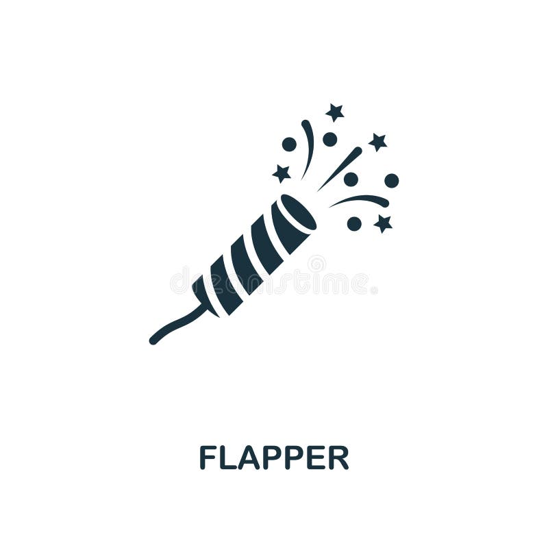 Flapper with Confetti Creative Icon. Simple Element Illustration Stock ...