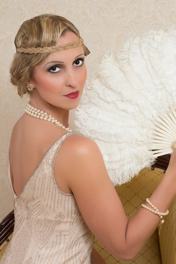 Young flapper lady stock image. Image of cloche, beautiful - 30583413
