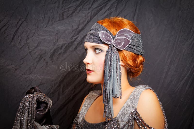 Flapper girl stock image. Image of makeup, model, attractive - 60439275
