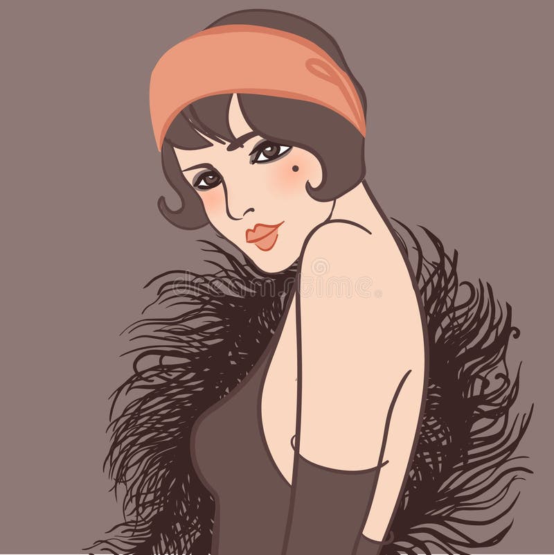 Flapper Girl: Retro Party Invitation Design Stock Illustration ...