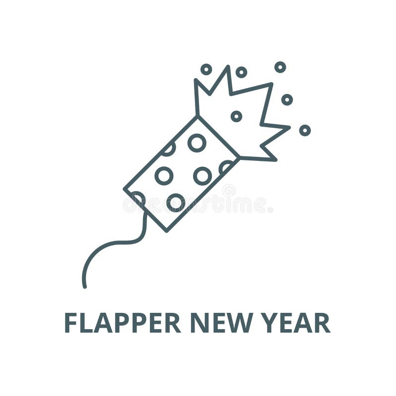 Flapper New Year Vector Line Icon, Linear Concept, Outline Sign, Symbol ...