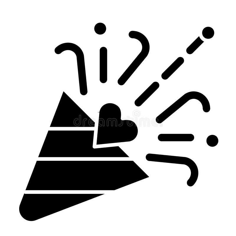 Flapper Solid Icon. Confetti Popper Vector Illustration Isolated on ...