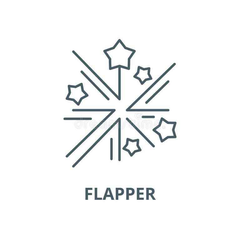 Flapper Vector Line Icon, Linear Concept, Outline Sign, Symbol Stock ...