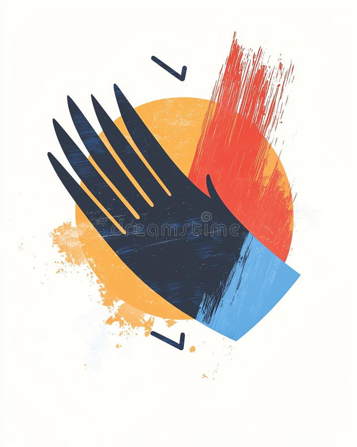 Flapping Comic Symbol, Abstract Hand Illustration with Colorful ...