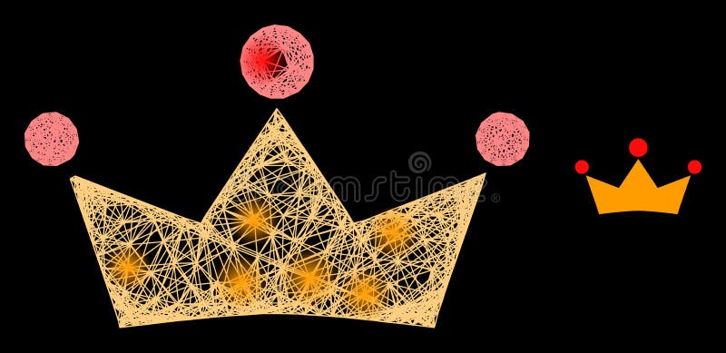 Magic Network Mesh Crown with Light Spots Stock Vector - Illustration ...