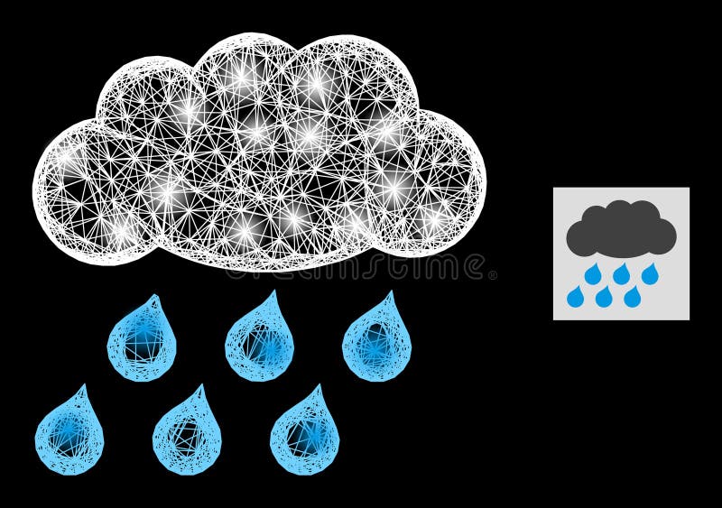 Flare Linear Mesh Rain Cloud with Lightspots Stock Vector ...