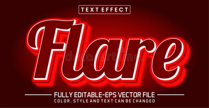 Flare Editable Text Style Effect Stock Vector - Illustration of flash ...