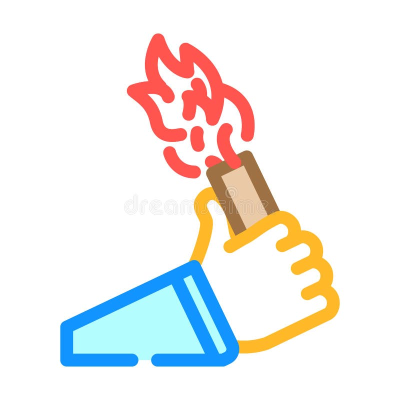 Flare Fire Color Icon Vector Illustration Stock Illustration ...