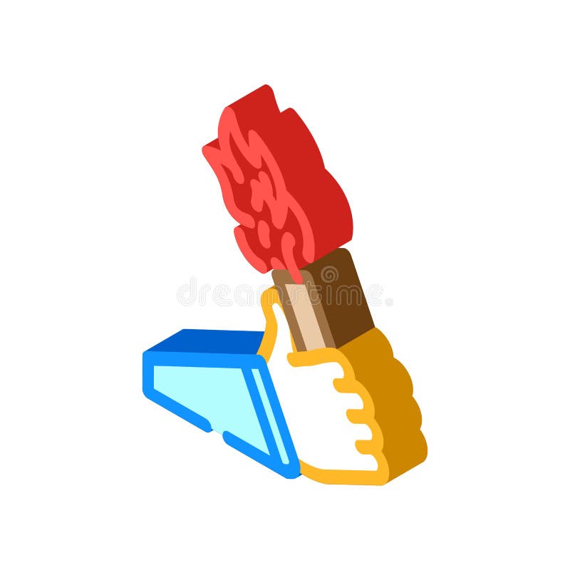 Flare Fire Isometric Icon Vector Illustration Stock Vector ...