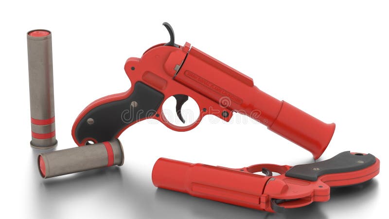 Flare gun with ammo stock illustration. Illustration of illumination ...