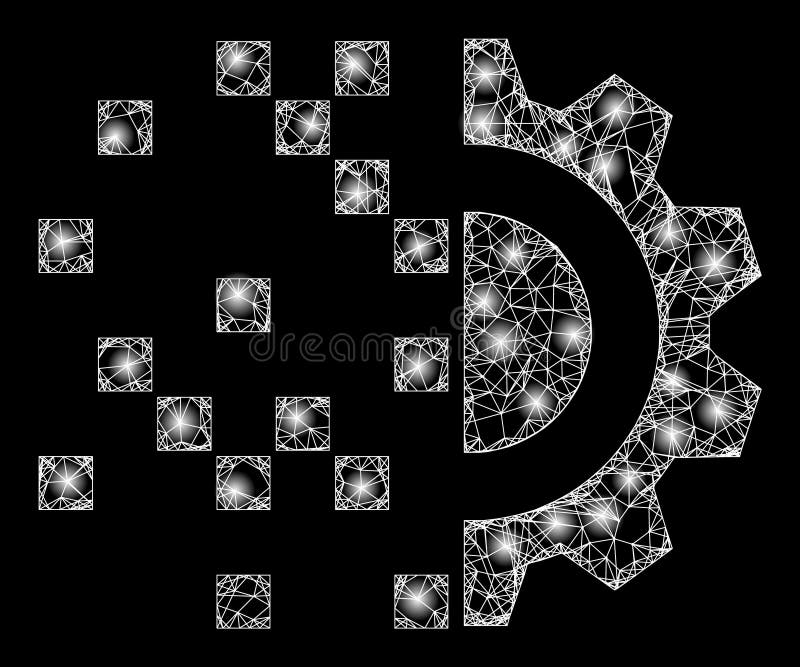 Flare Hatched Mesh Digital Gear Generation with Glare Spots Stock ...