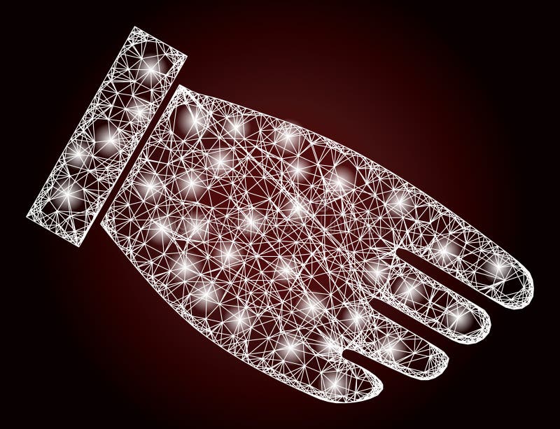 Flare Hatched Mesh Hand Palm with Lightspots Stock Vector ...