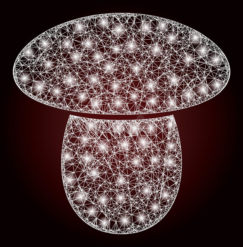 Flare Hatched Mesh Mushroom with Light Spots Stock Vector ...