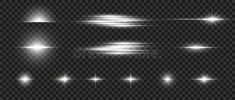 Flare Light Effects. Glowing Star Set Stock Vector - Illustration of ...