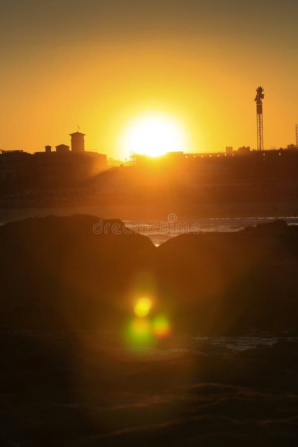 Flare light and sunset stock photo. Image of horizontal - 42489284