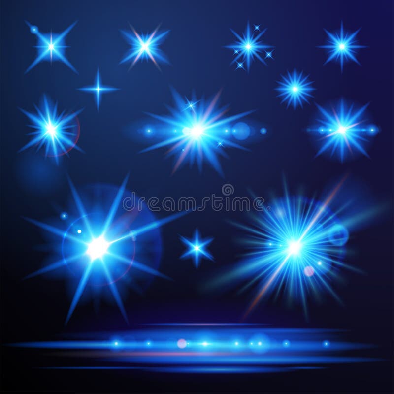 Flare lights set stock vector. Illustration of glaring - 47891561
