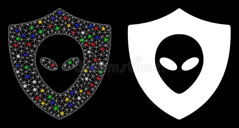 Flare Mesh 2D Alien Protection Icon with Flare Spots Stock Vector ...